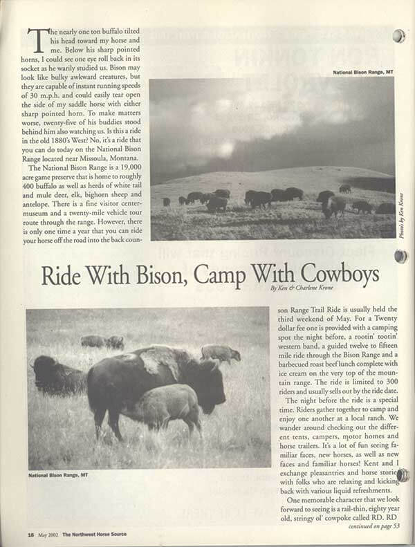 Old Bits: Ride With Bison, Camp With Cowboys - May 2002 - News - The ...